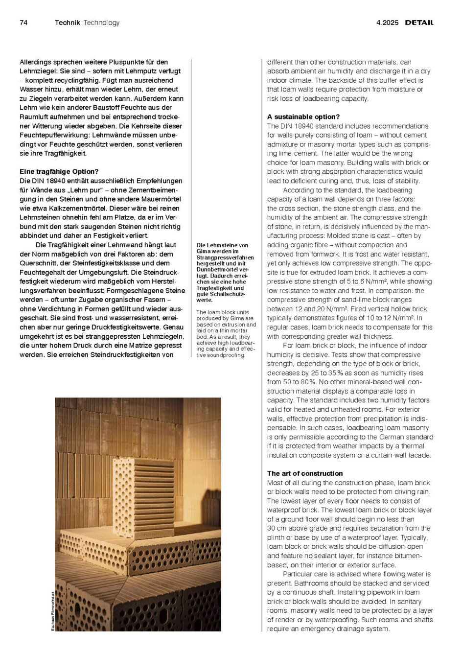 WasteBasedBricks in DETAIL Magazine - FRONT® Materials