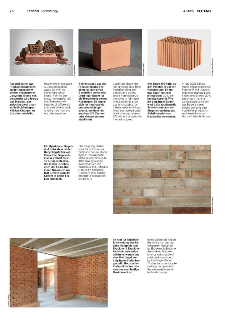 WasteBasedBricks in DETAIL Magazine - FRONT® Materials